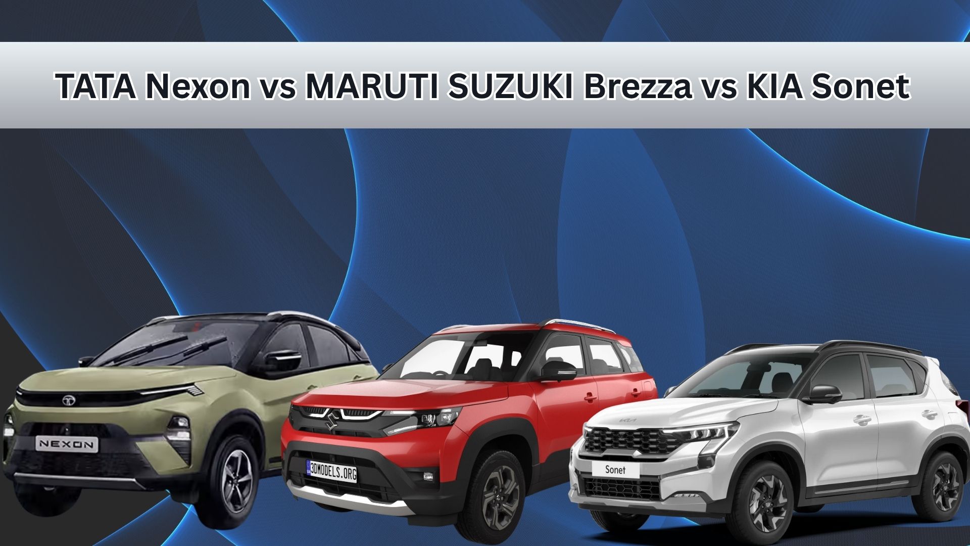 TATA Nexon vs MARUTI SUZUKI Brezza vs KIA Sonet - Motor Revv